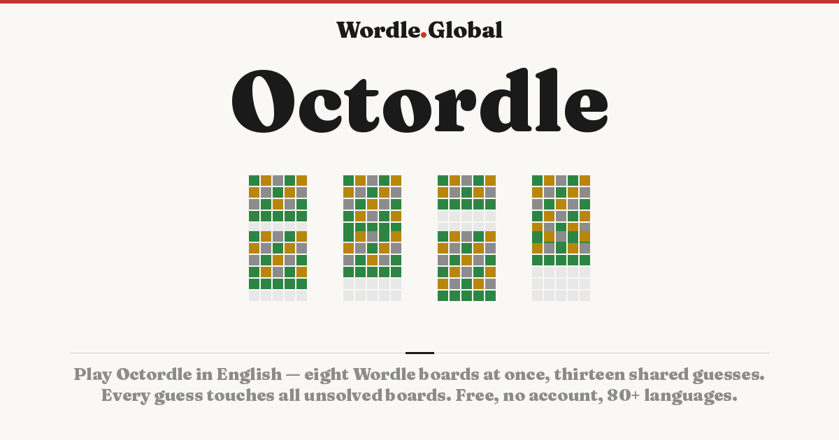 Octordle - Daily 8 Wordles at Once, Free