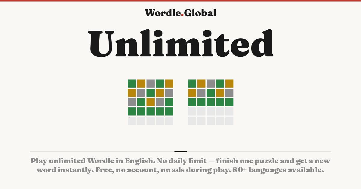 Wordle Unlimited - Play Endless Words, No Waiting