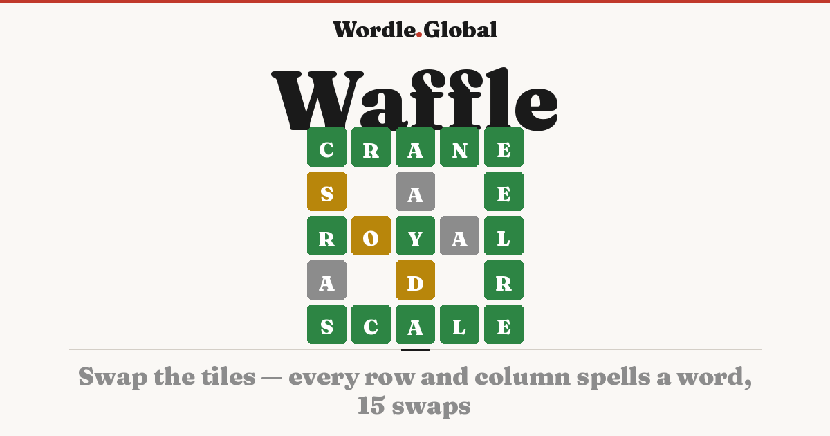 Waffle — Letter-Swap Crossword Lekiel a Sils